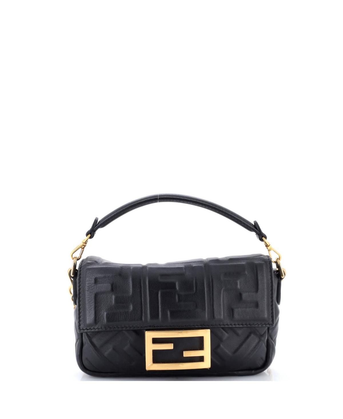 Click here for Pre-Owned Fendi Mini Baguette Nm Bag Zucca Embosse... prices