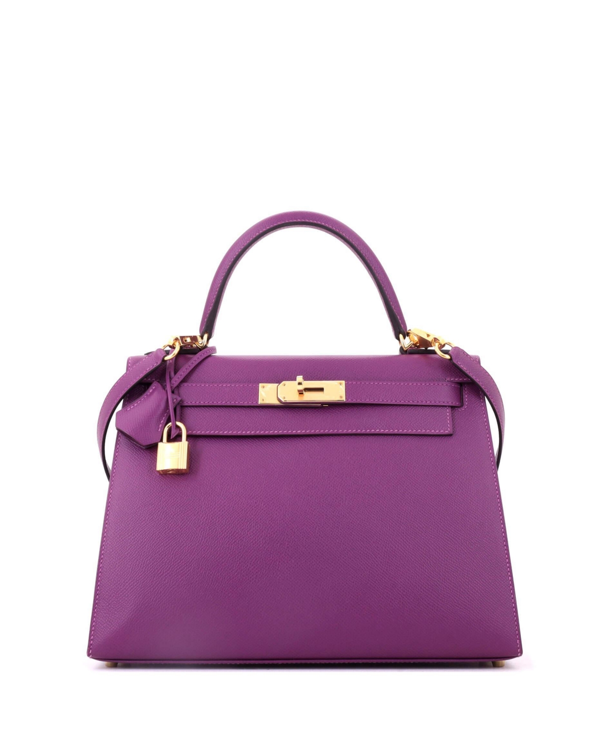 Click here for Pre-Owned Hermes Kelly 28 Handbag Purple Epsom wit... prices