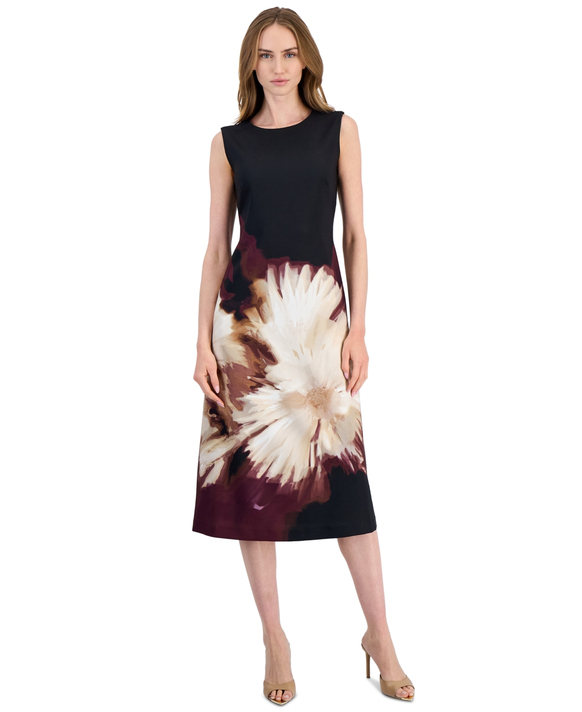 Click here for Anne Klein Petite Floral A-Line Midi Dress - Anne... prices