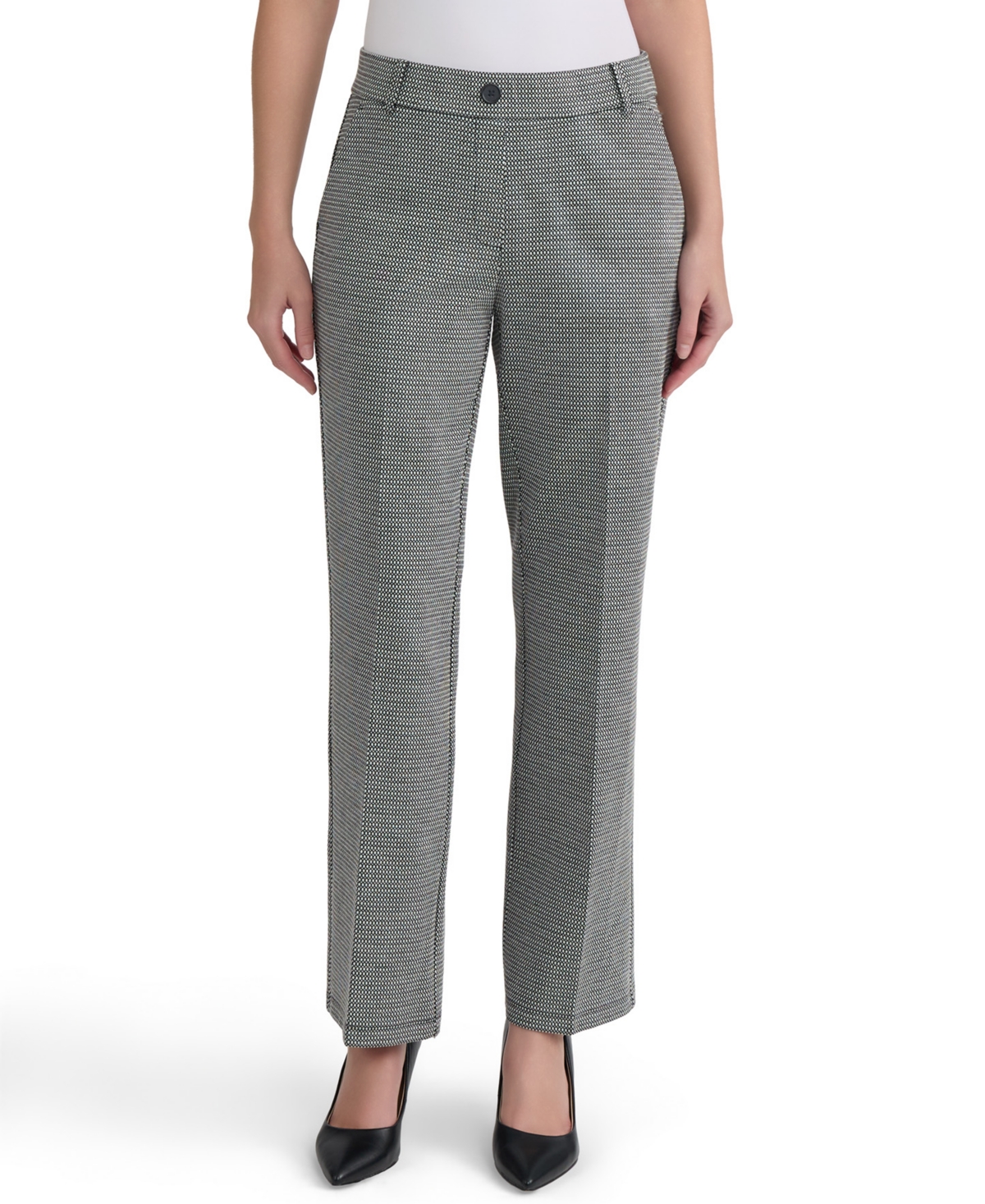 Click here for Kasper Womens Audrey Jacquard Straight-Leg Compres... prices