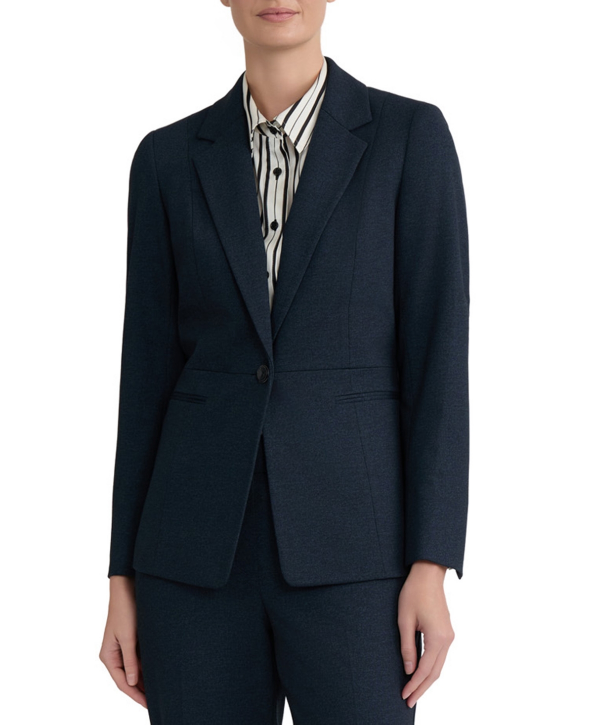 Click here for Kasper Womens Notch-Collar Waist-Seam Blazer - Mid... prices