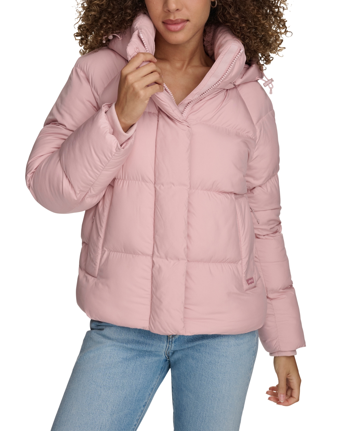 Click here for Levis Womens Quilted Hooded Puffer Jacket - Pale M... prices