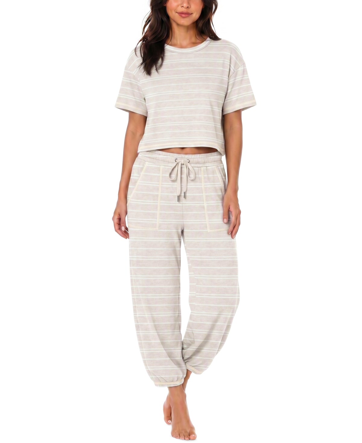 Click here for Roudelain Womens Boxy Tee and Barrel Leg Pajama Se... prices