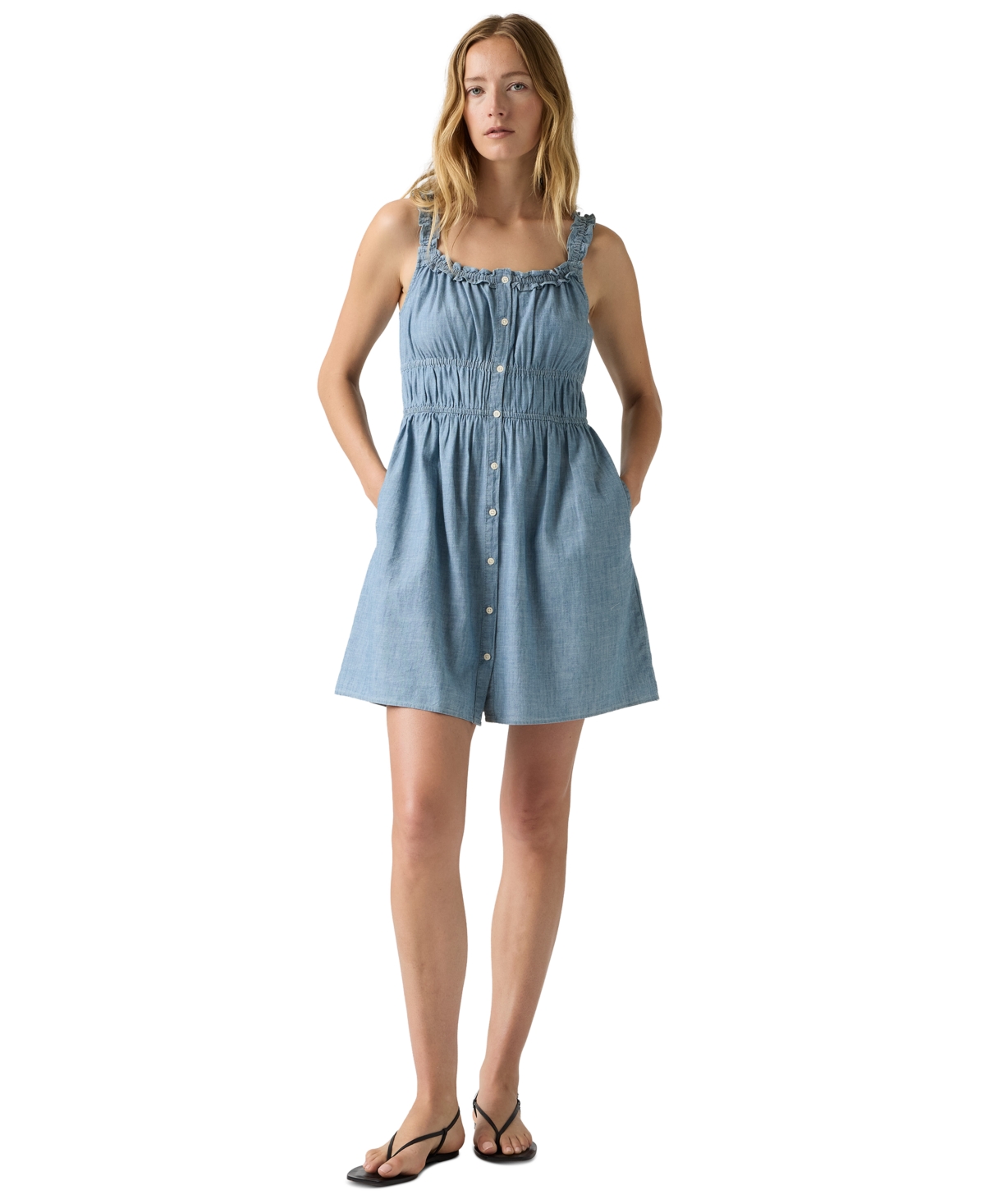 Click here for Levis Womens Vera Waisted Square Neck Cotton Mini... prices