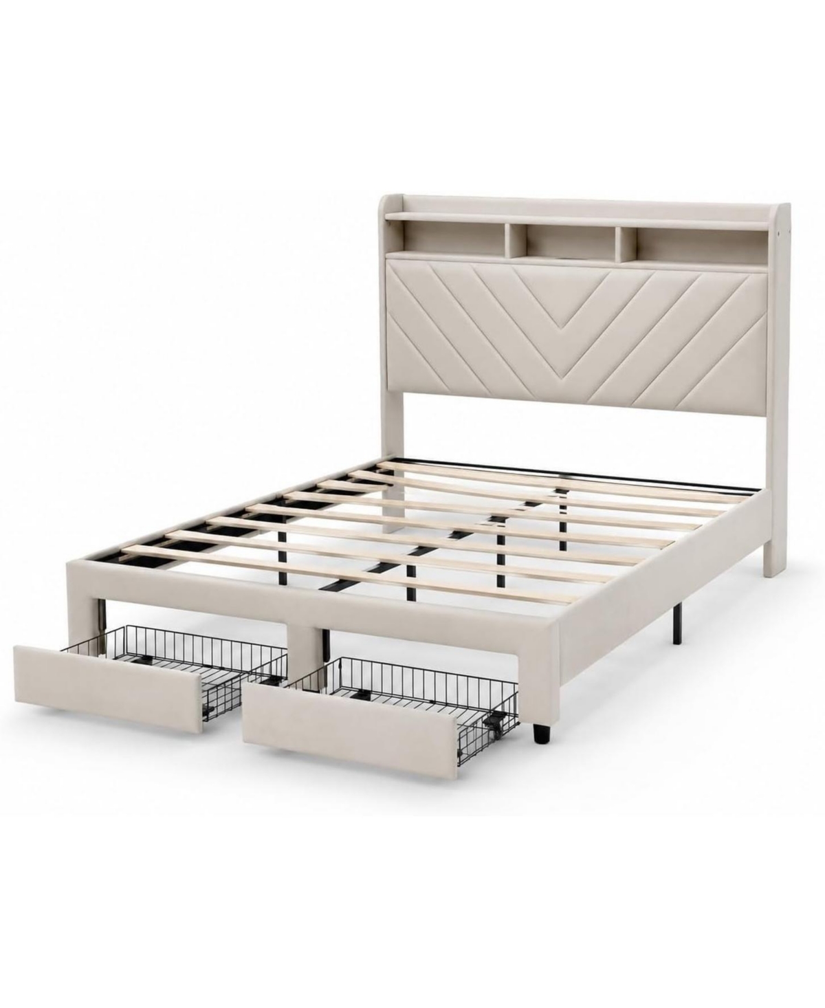 Click here for Gaomon Soft Velvet Upholstered Platform Bed Frame... prices