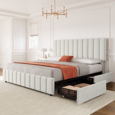 Click here for Gaomon Modern Upholstered Platform Bed Frame Featu... prices