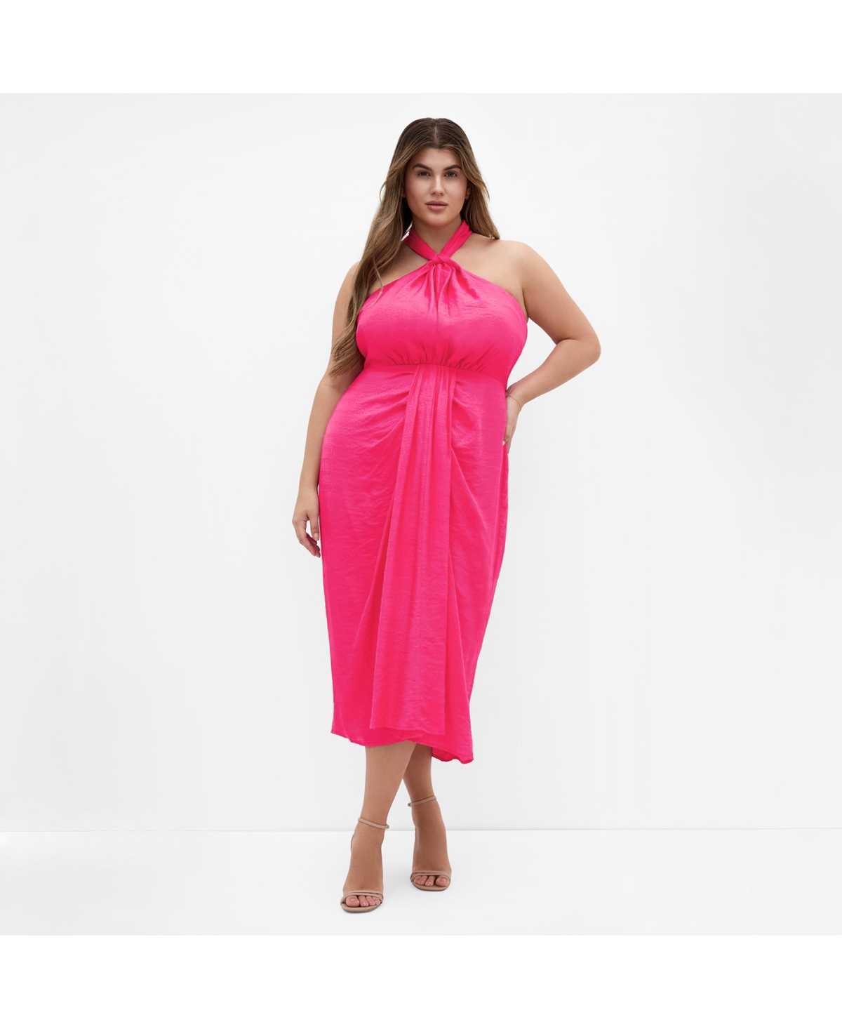 Click here for City Chic Womens Briella Halter Twist Front Maxi D... prices