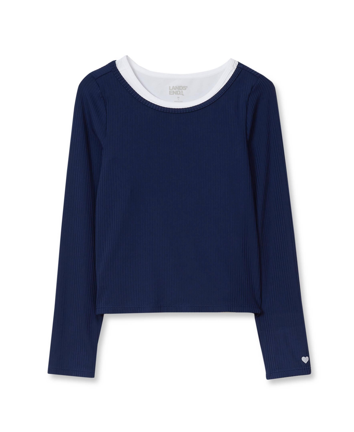 Click here for Lands End Girls 2 In 1 Active Set Top - Navy prices