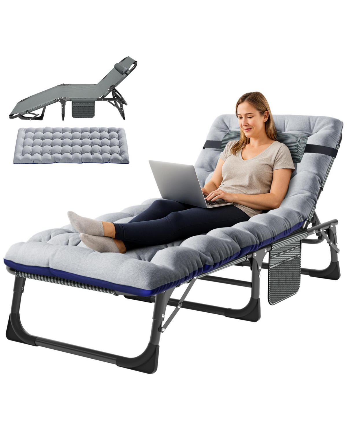 Click here for Mooncool Sleeping Cots Folding Chaise Lounge Chair... prices
