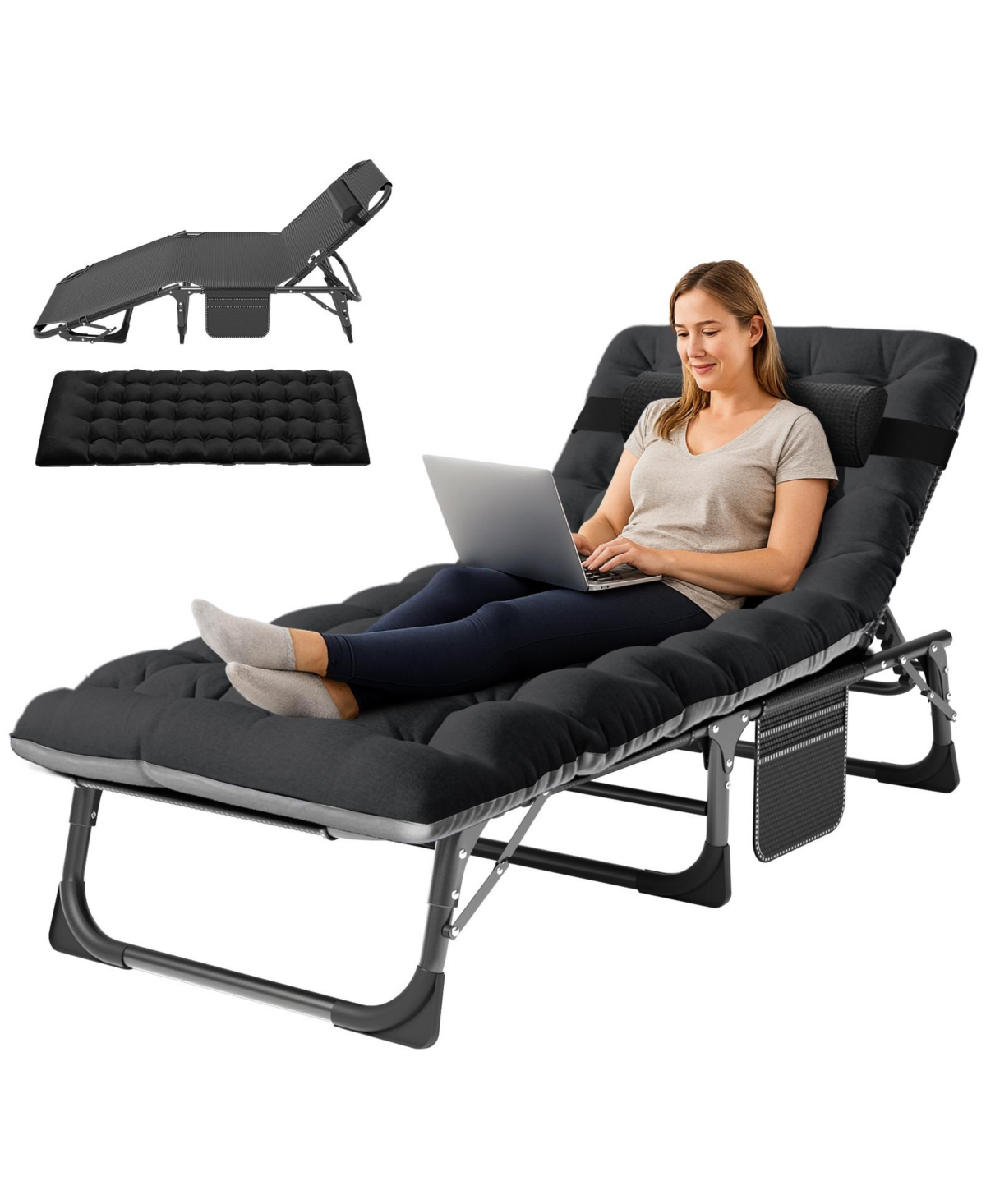 Click here for Mooncool Sleeping Cots Folding Chaise Lounge Chair... prices