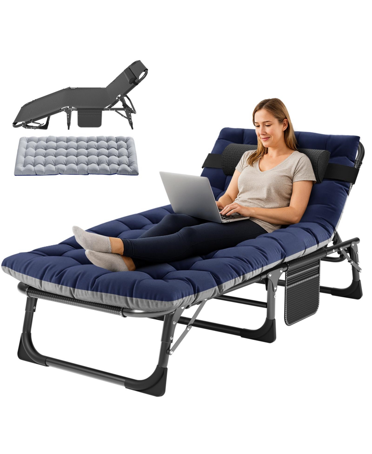 Click here for Mooncool Sleeping Cots Folding Chaise Lounge Chair... prices