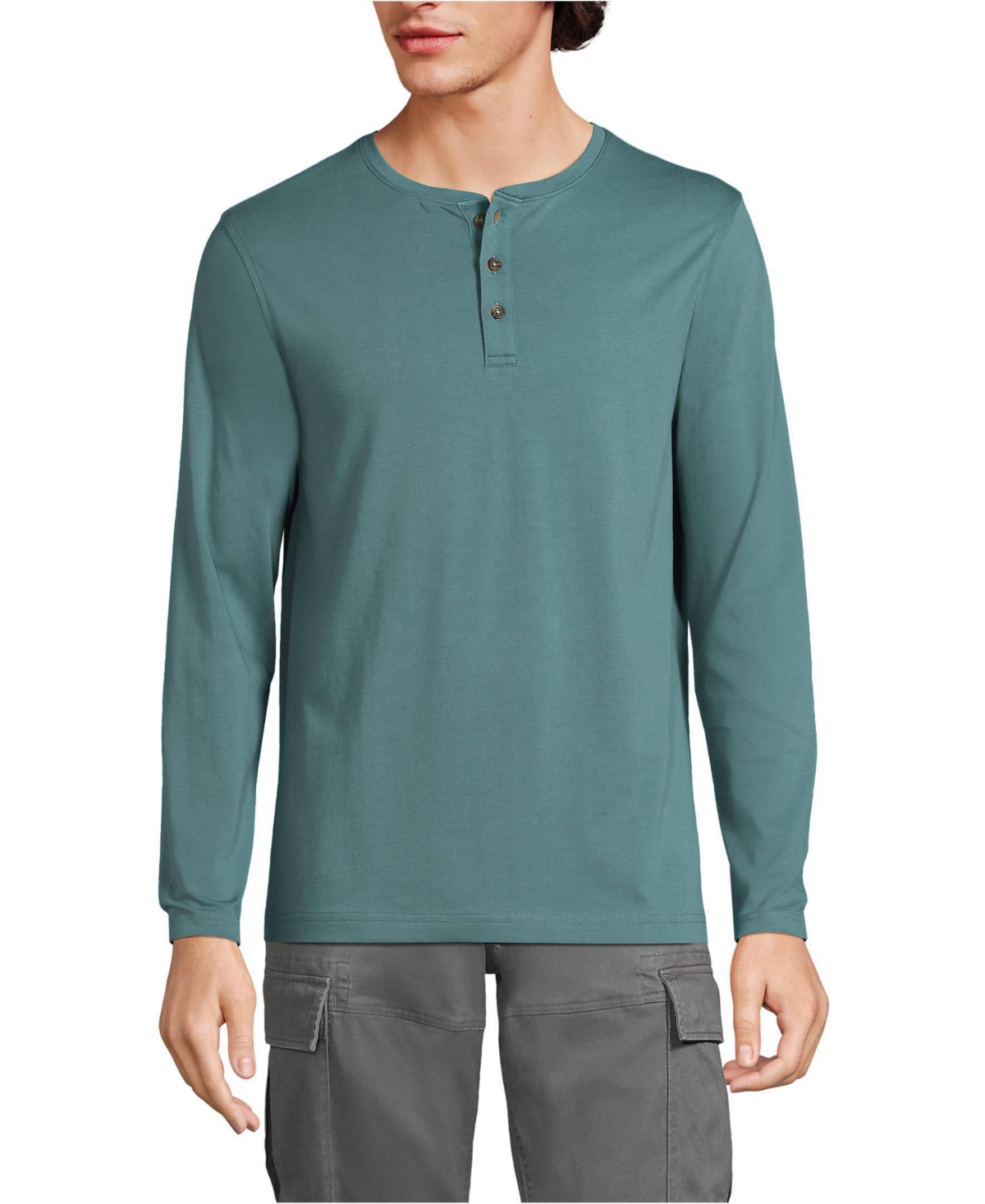 Click here for Lands End Mens Long Sleeve Cotton Supima Henley -... prices