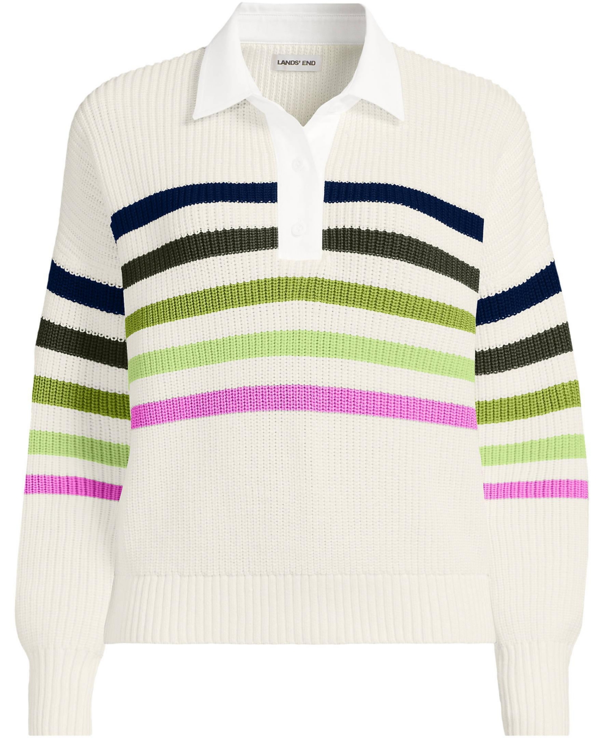 Click here for Lands End Womens Drifter Rugby with Woven Collar S... prices