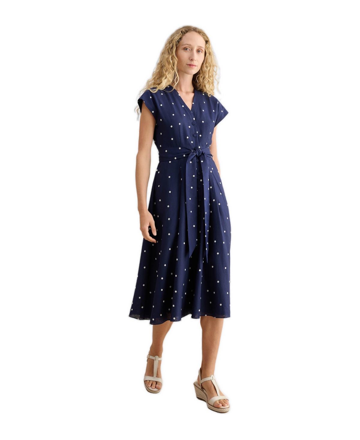 Click here for Hobbs London Womens Samantha Polka Dot Midi Dress... prices
