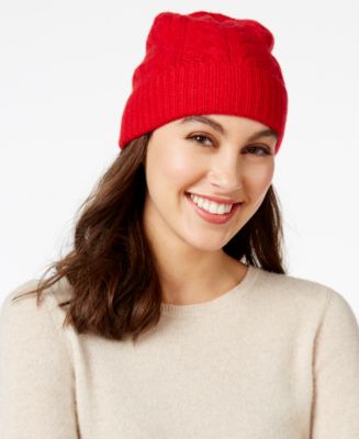 Charter Club Cable Cashmere Cuff Hat, Created for Macy's - Macy's