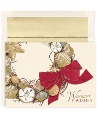 Masterpiece Shell Wreath Set of 18 Boxed Greeting Cards with Envelopes ...
