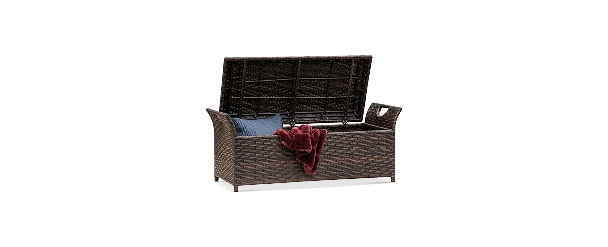 Click here for Gladin Outdoor Storage Bench - Brown prices