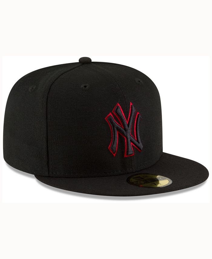 New Era New York Yankees Black on Red 59FIFTY Cap - Macy's