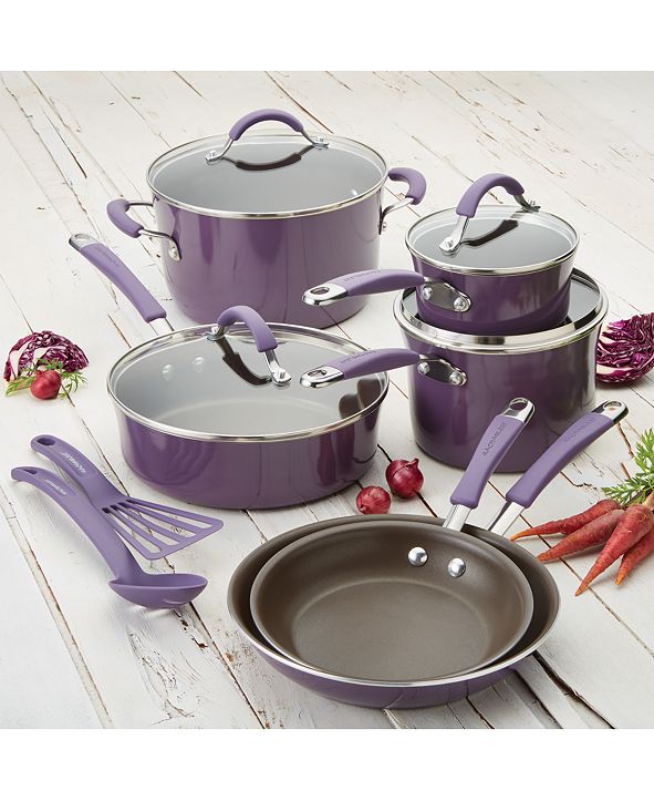 Rachael Ray Cucina Hard Enamel Nonstick 12 Piece Cookware Set And Reviews