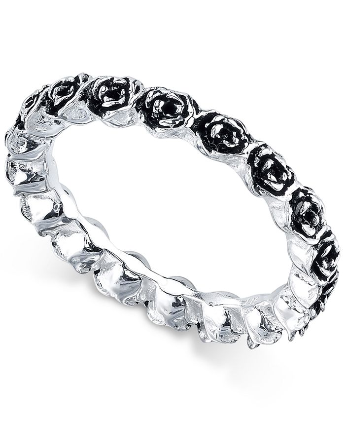 Unwritten Sterling Silver Rosebud Band - Macy's