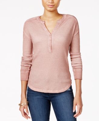 Sanctuary Brando Waffle-Knit Henley, Created for Macy's - Macy's