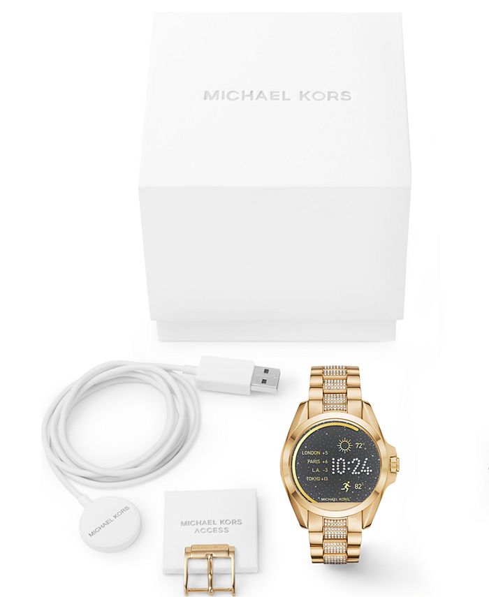 Michael Kors Access Unisex Digital Bradshaw Pavé Detail Gold-Tone ...