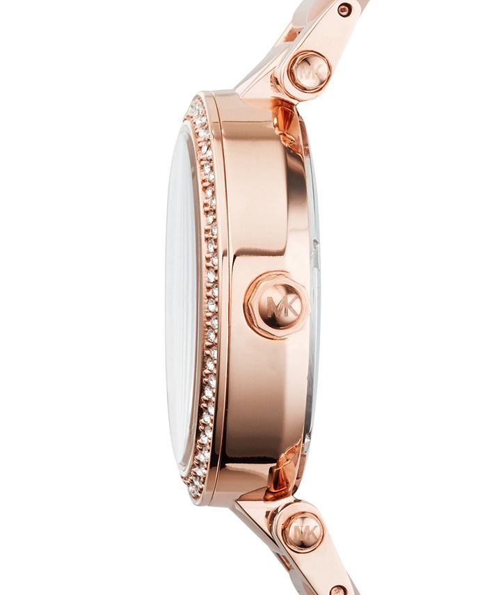Michael Kors Women's Chronograph Mini Parker Blush and Rose Gold-Tone ...