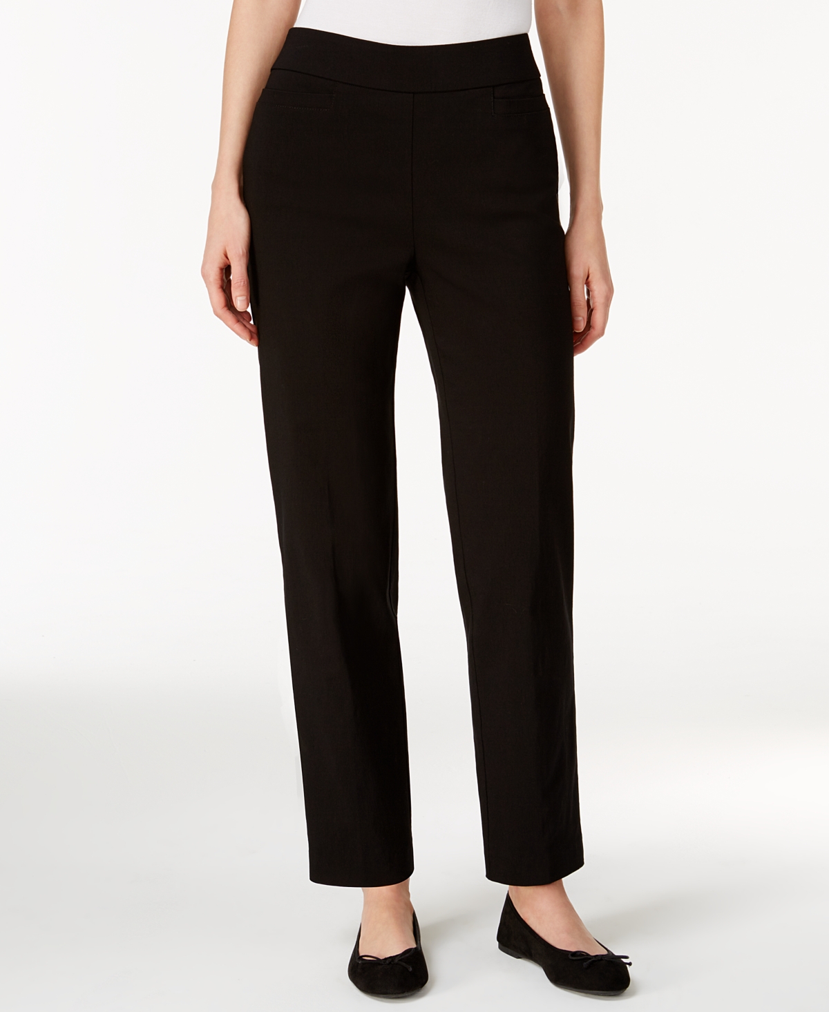 Alfred Dunner Classics Allure Pull-On Slim-Leg Pants - Black