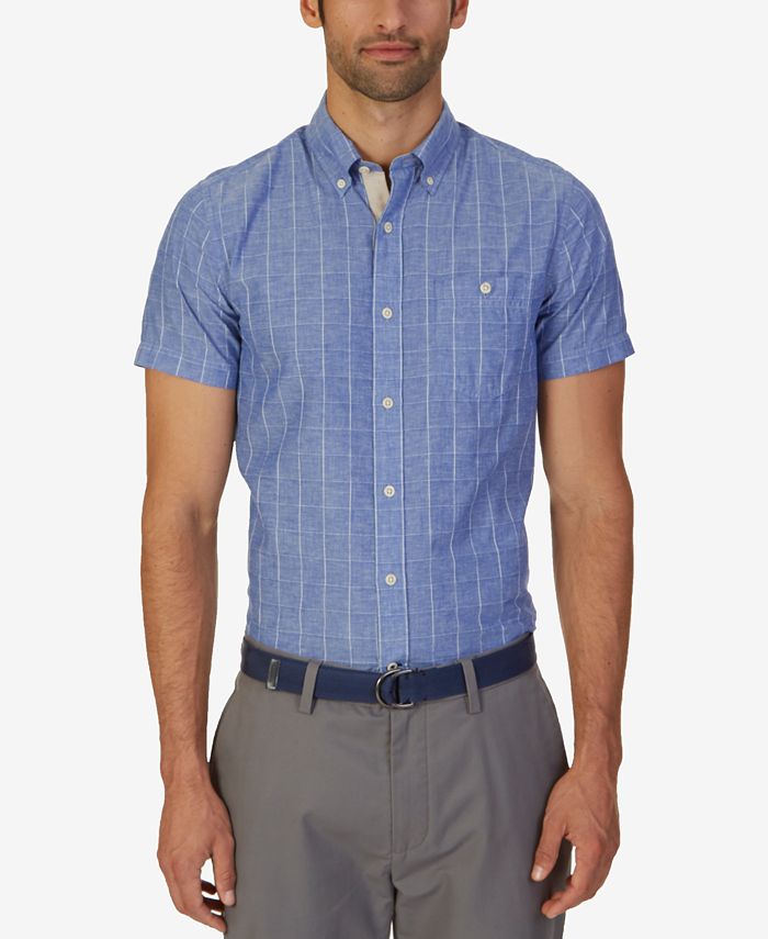 Nautica Men's Slim-Fit Windowpane Shirt - Macy's