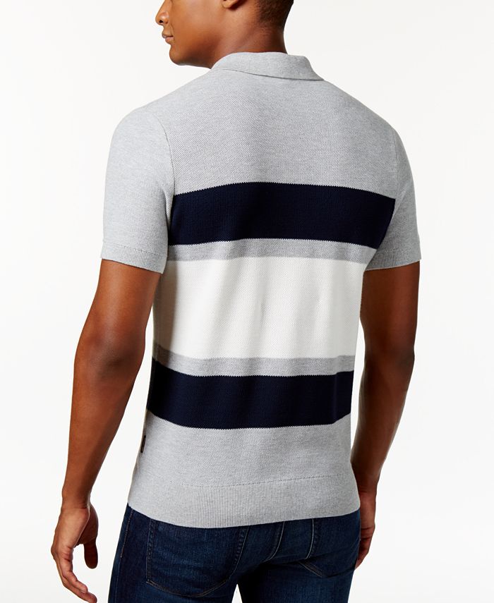 Michael Kors Men's Striped Colorblocked Polo - Macy's