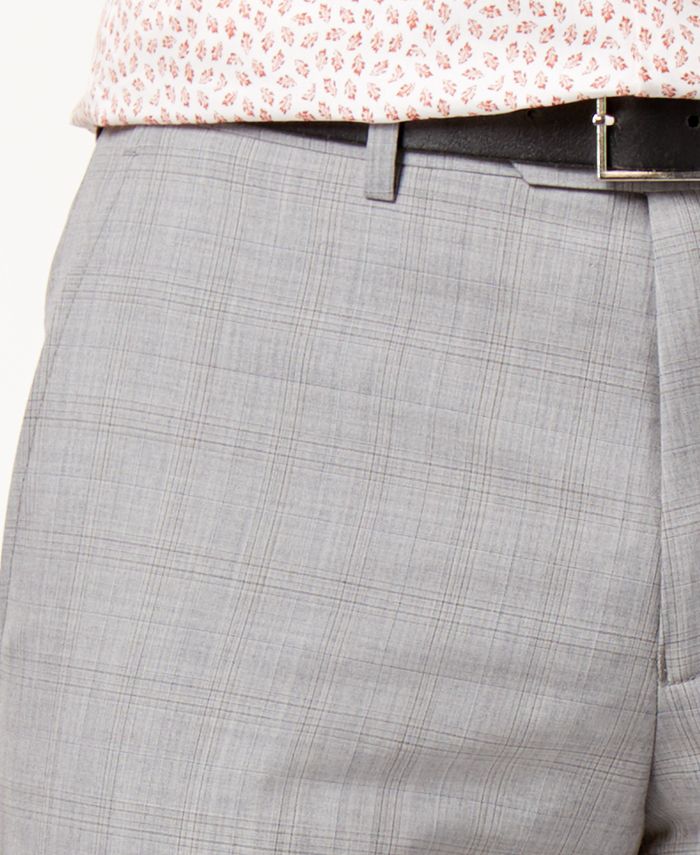 Bar III Men's Slim-Fit Light Gray Plaid Suit Pants, Created for Macy's ...