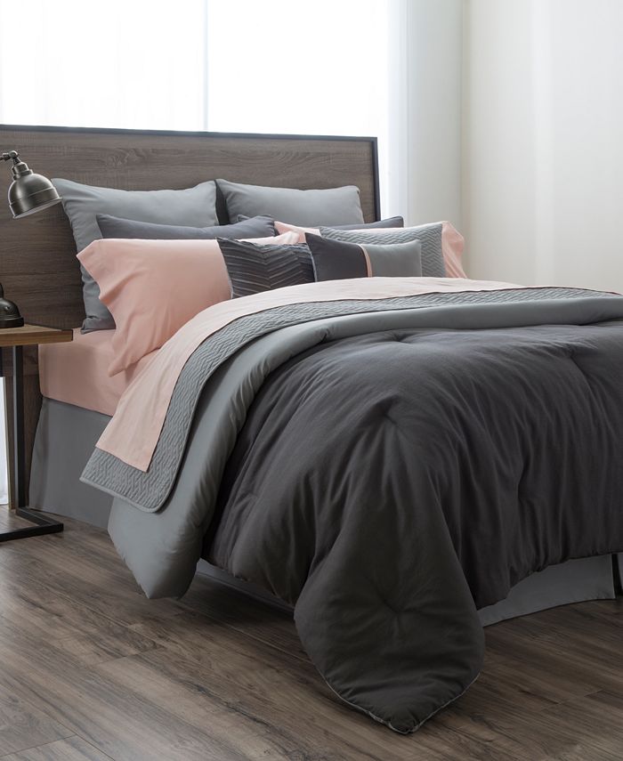 Baltic Linens CLOSEOUT! Washed Linen 14-Pc. Queen Comforter Set - Macy's