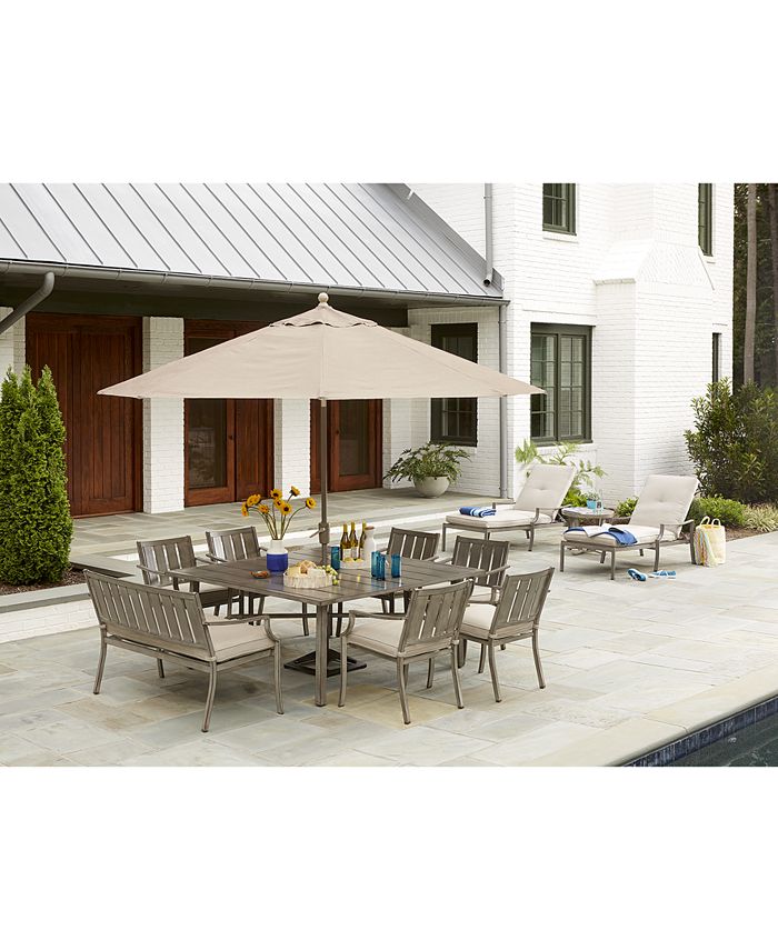 Agio Wayland Aluminum 64" Square Outdoor Dining Table, Created for Macy ...