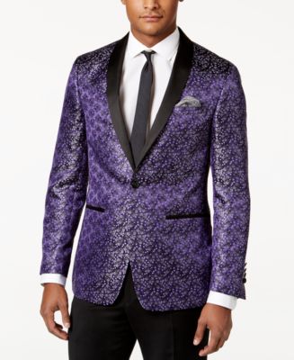 Tallia Men's Slim-Fit Purple Floral Dinner Jacket - Macy's