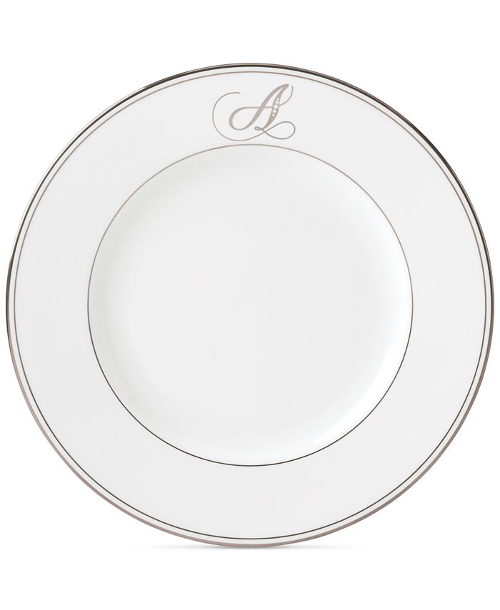 Lenox Federal Platinum Monogram Dinner Plate Script Letters Macys