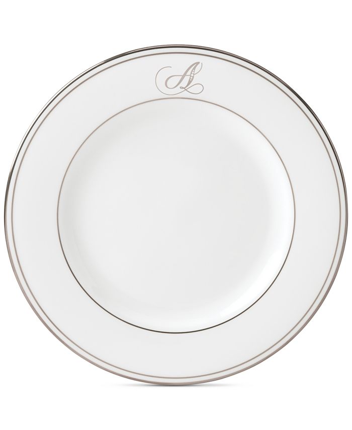 Lenox Federal Platinum Monogram Salad Plate Script Letters Macys