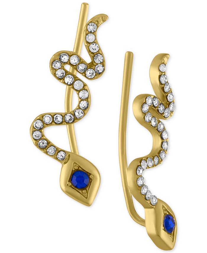 RACHEL Rachel Roy Gold-Tone Crystal Studded Snake Ear Crawlers ...