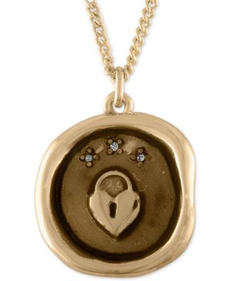 RACHEL Rachel Roy Gold-Tone Heart Talisman Pendant Necklace - Macy's