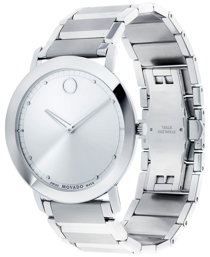 Movado Unisex Swiss Sapphire Stainless Steel Bracelet Watch 40mm ...