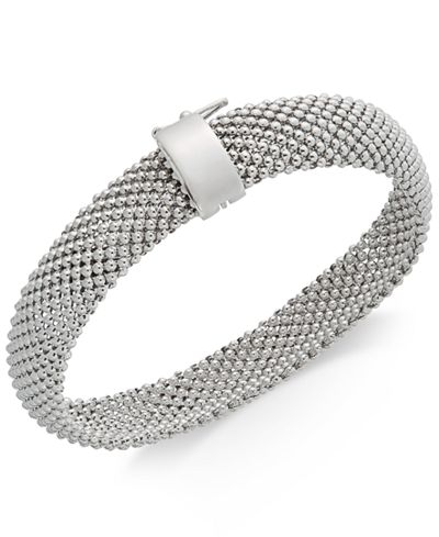 Sterling Silver Bracelet, Mesh - Bracelets - Jewelry & Watches - Macy's