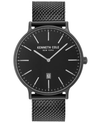 Kenneth Cole Men's Black Stainless Steel Mesh Bracelet Watch 42mm ...