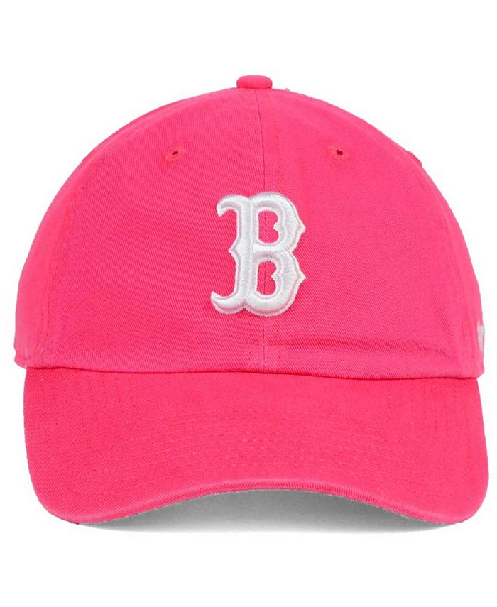 '47 Brand Women's Boston Red Sox Pink/White Clean Up Cap - Macy's