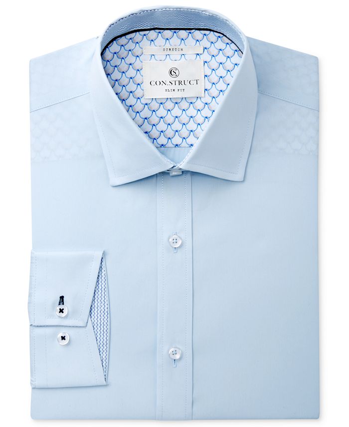 ConStruct Con.Struct Men's Slim-Fit Stretch Mist Poplin Stretch Dress ...