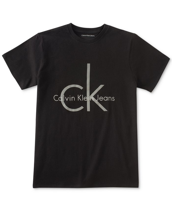 Calvin Klein Logo-Print Cotton T-Shirt, Big Boys - Macy's
