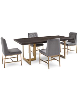 Cambridge Dining Furniture, 5-Pc. Set (Dining Table & 4 Gray Side ...