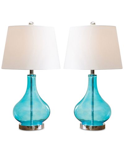 Abbyson Set of 2 Alexa Glass Table Lamps - Lighting & Lamps - For The ...