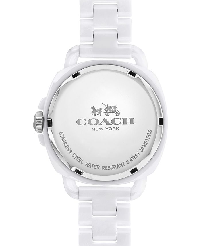 COACH Women's Tatum White Ceramic Bracelet Watch 34mm - Macy's