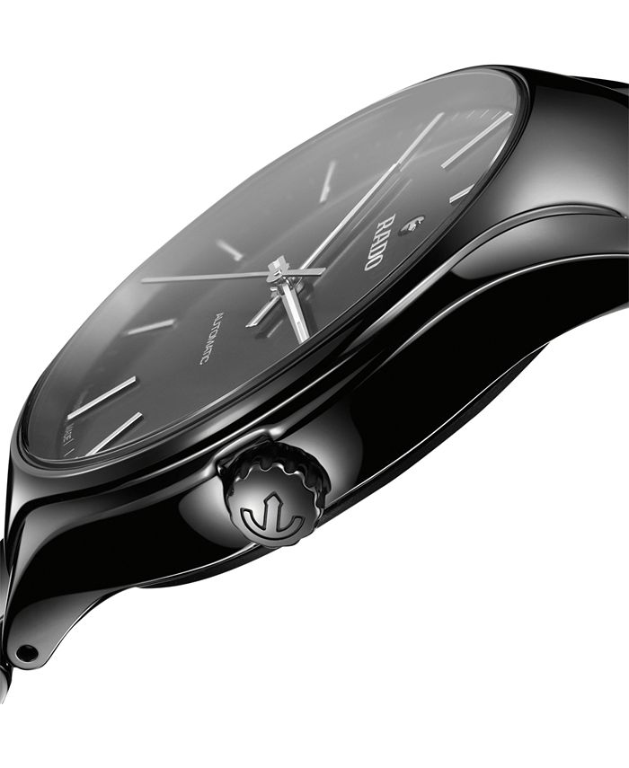 Rado Men's Swiss Automatic True Black High-Tech Ceramic Bracelet Watch ...