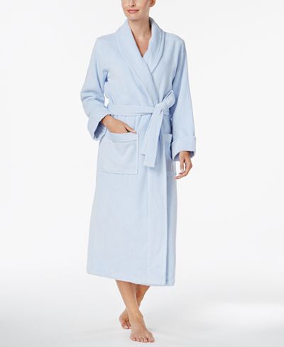 Charter Club Luxe Cotton Terry Long Wrap Robe, Created for Macy's ...