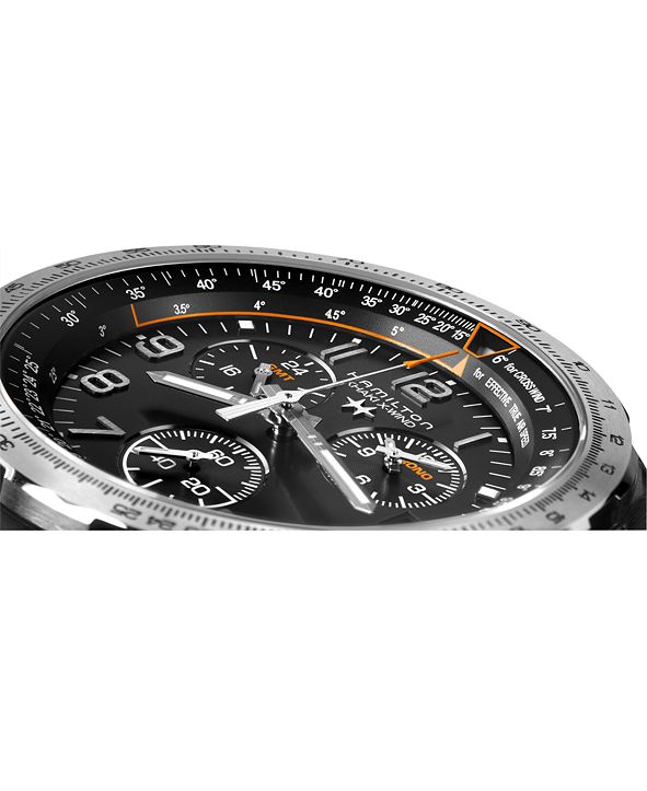 Hamilton Men's Khaki X-Wind Black Rubber Strap Watch 46mm & Reviews ...